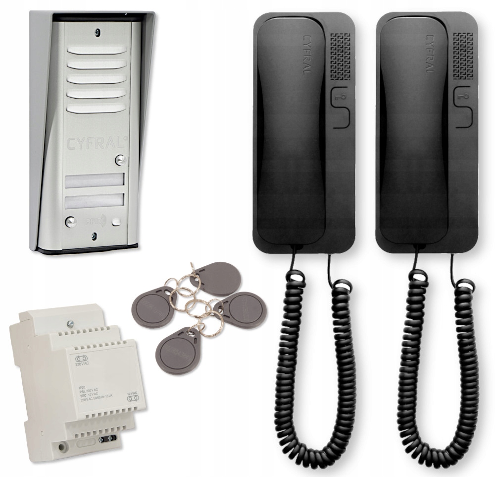 Domofon dwurodzinny Cyfral Cosmo R2 srebrny brelok (5905669169400 ...