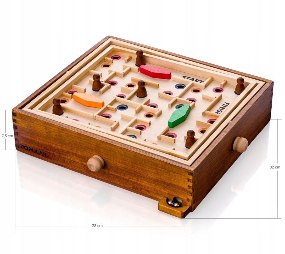 GRA ZRĘCZNOŚCIOWA LABIRYNT DREWNIANY LABIRYNT PRZECHYLNY (8591864922178 ...