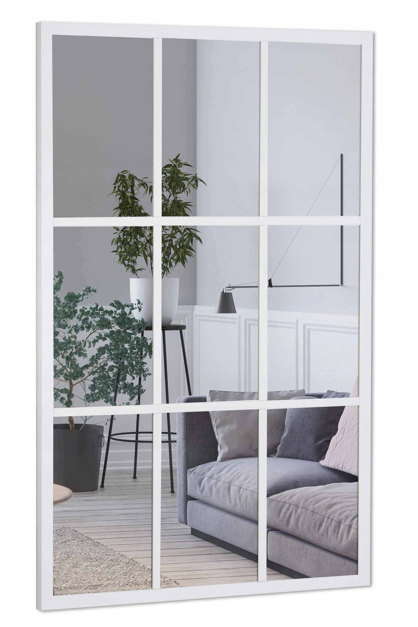 Lustro loft ze szprosami 85x65 industrialne białe (5905475412837 ...