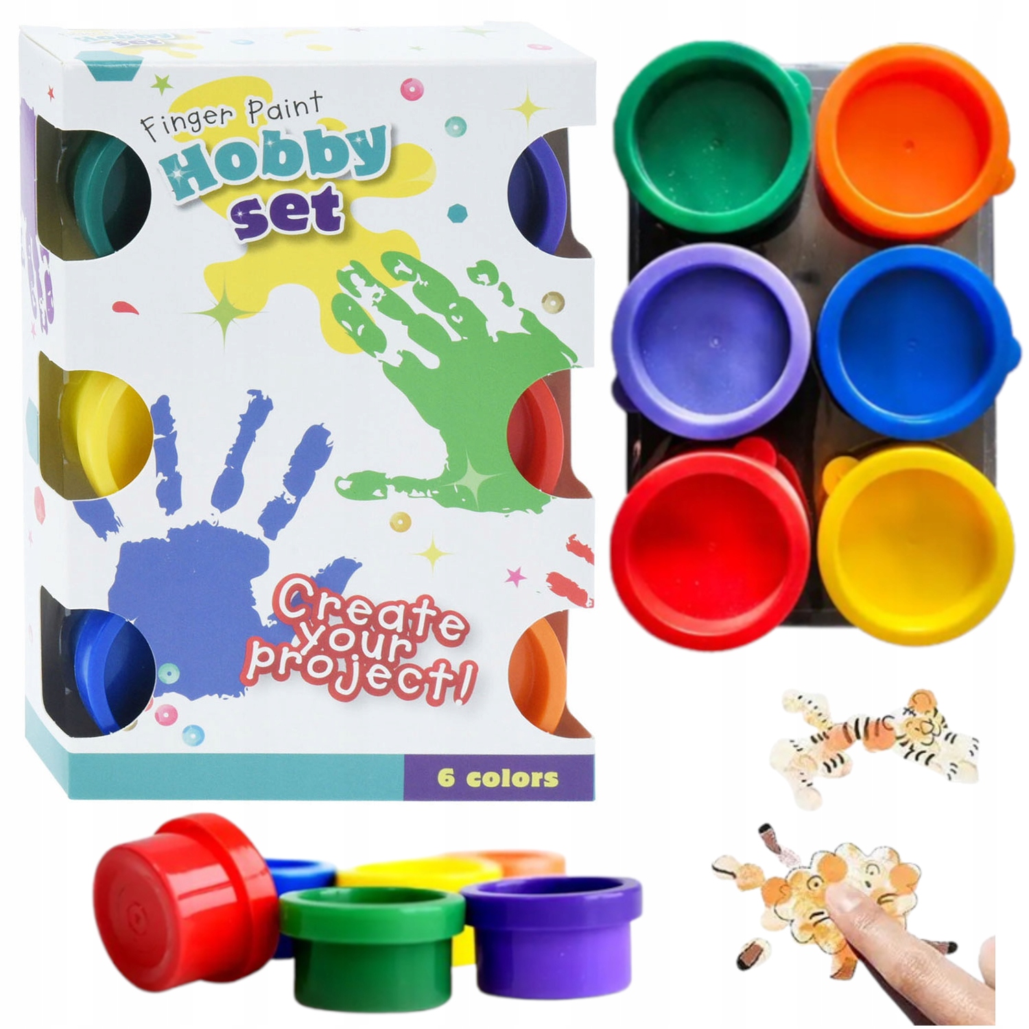 Luma Trading Prstové Barvy 30 Ml 6 Barev Neon - Nízká cena na Allegro