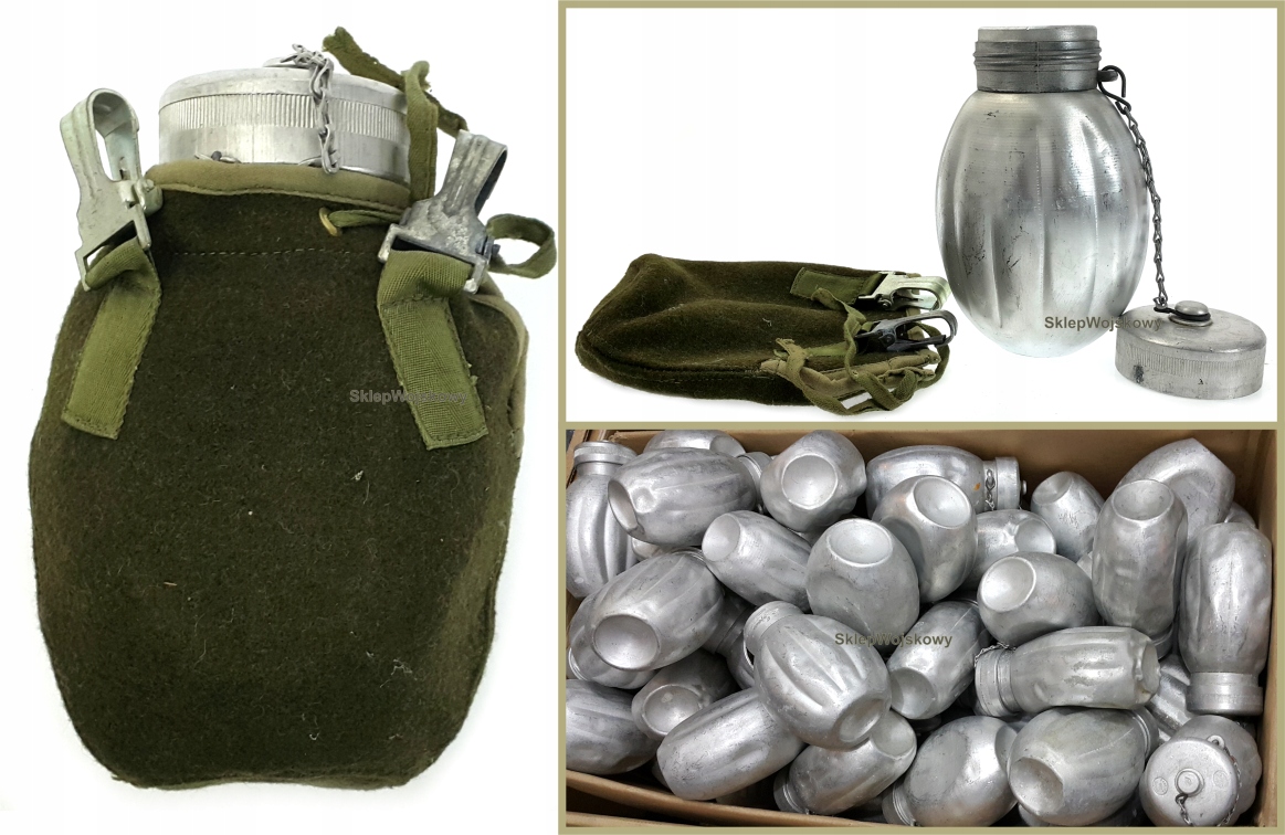 Oryg. kultowa MANIERKA WP wz.37 +pokrowiec KNSP czarny - stara wersja ...