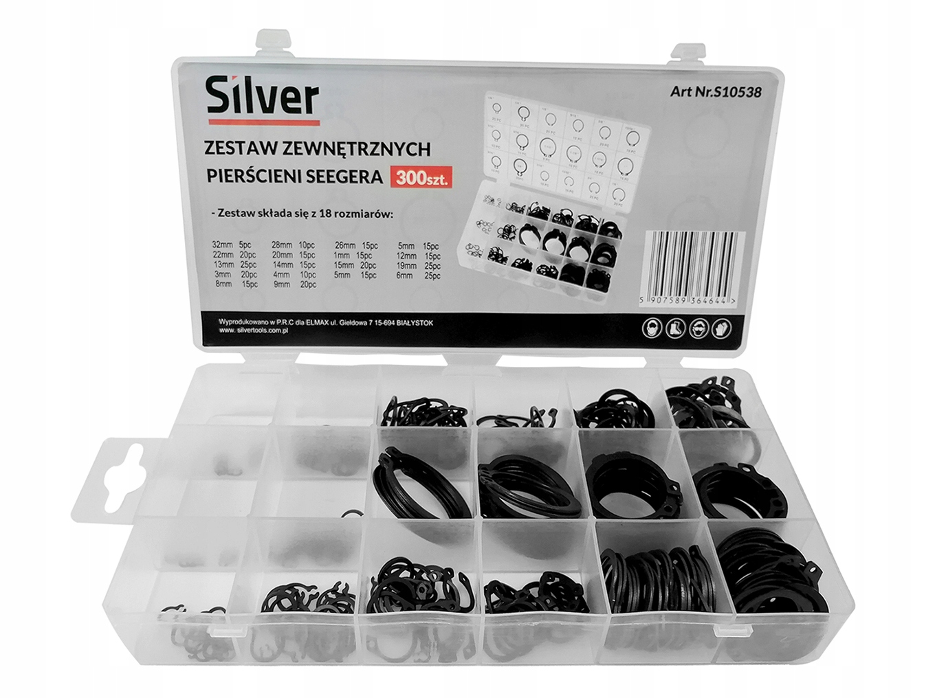 SEGERY PIERŚCIENIE OSADCZE ZEWNĘTRZNE 300 ELEMENTÓW 4-32MM WYGODNE ...