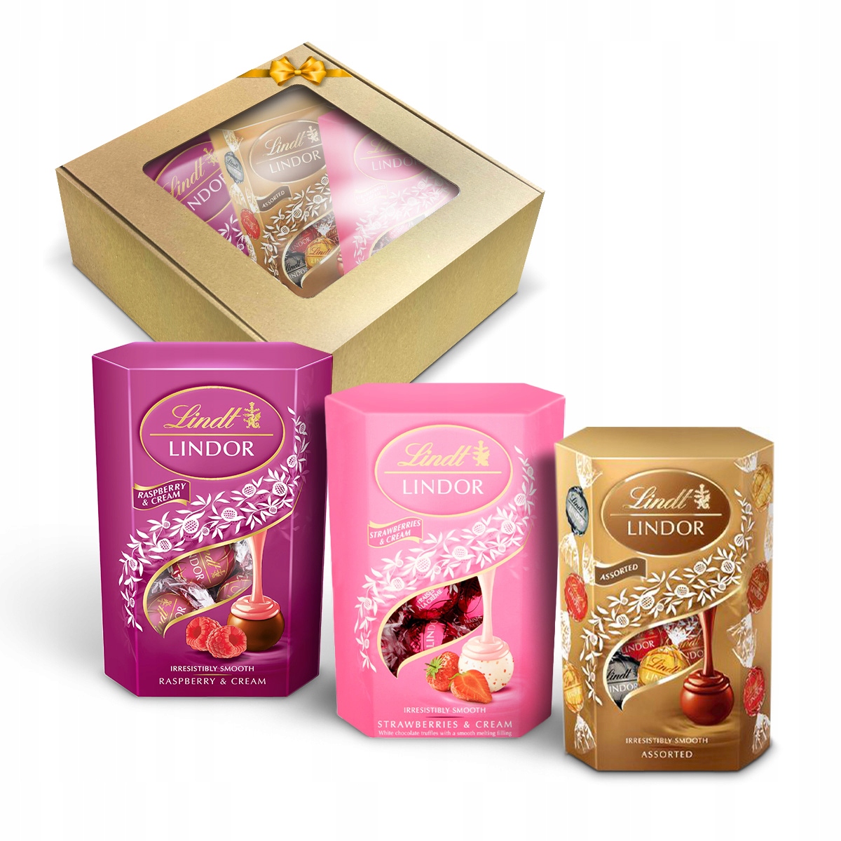 Zestaw pralin Lindt LINDOR 600g malina assorted truskawka Zakończenie ...