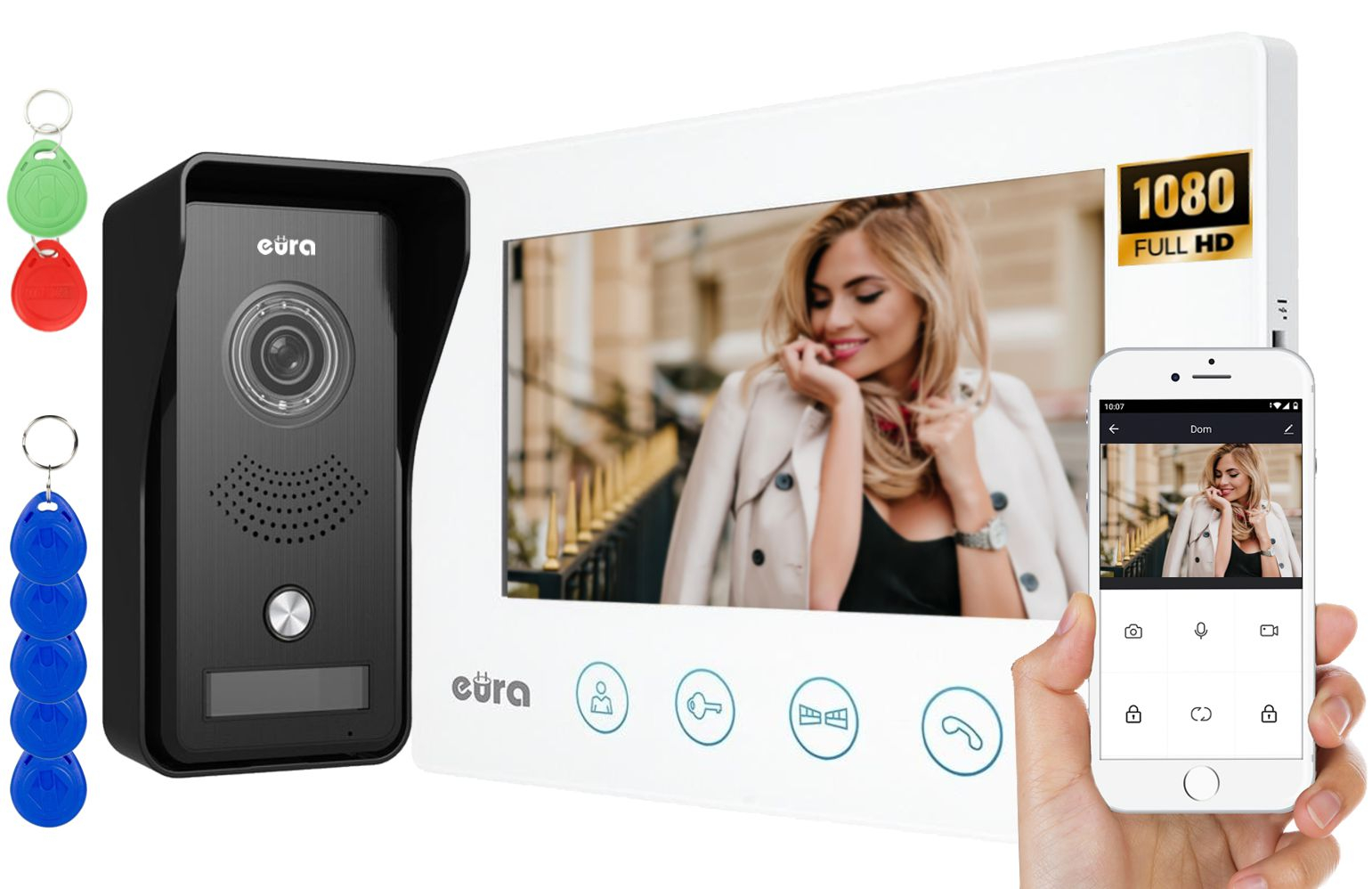 Inteligentny wideodomofon WiFi czytnik pastylek APLIKACJA TUYA 2 ...