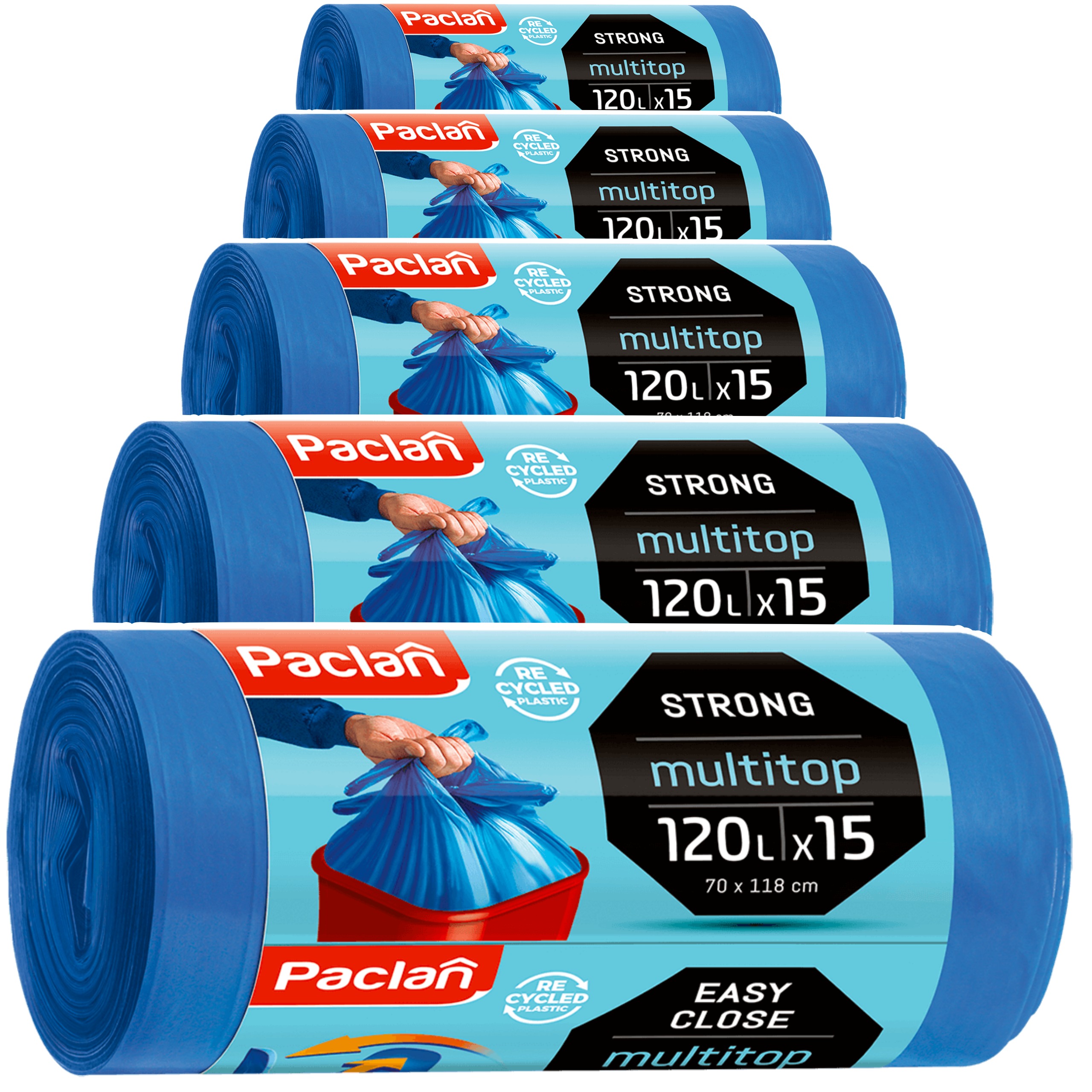 Worki Na Smieci MULTITOP 120l 75szt PACLAN 5 rolek (5900942134908 ...