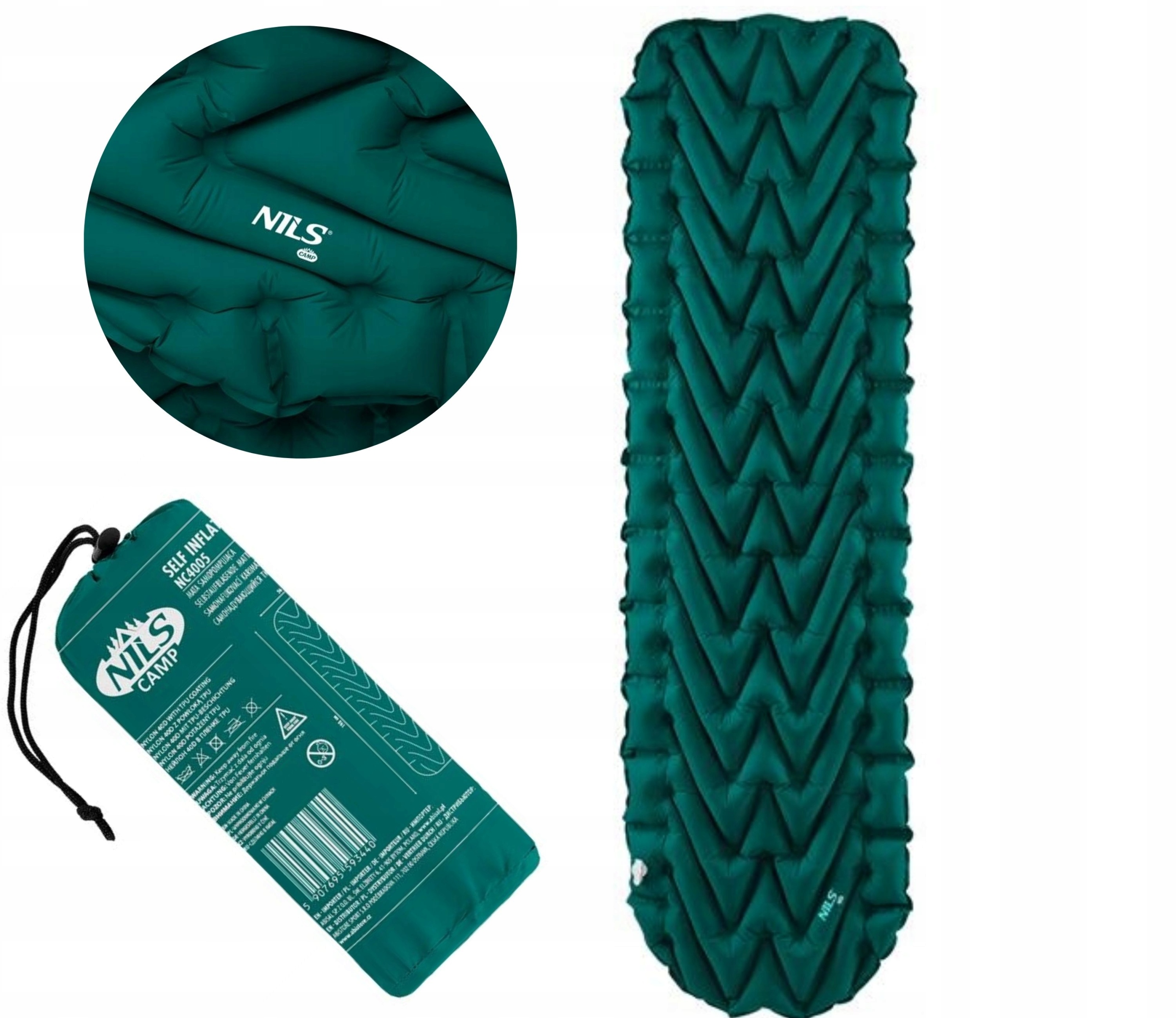 Materac jednoosobowy Nils Camp 193 x 56 x 5,5 cm zielony ...