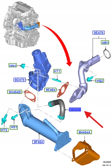 PRZEWÓD UKŁADU CHŁODZENIA 2.2 CUSTOM TRANSIT 2012- 1771300 _ CK2Q-9F476 ...
