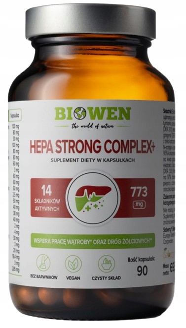 Suplement diety Biowen Hepa Strong Complex+ 90 kapsułek • Cena, Opinie ...