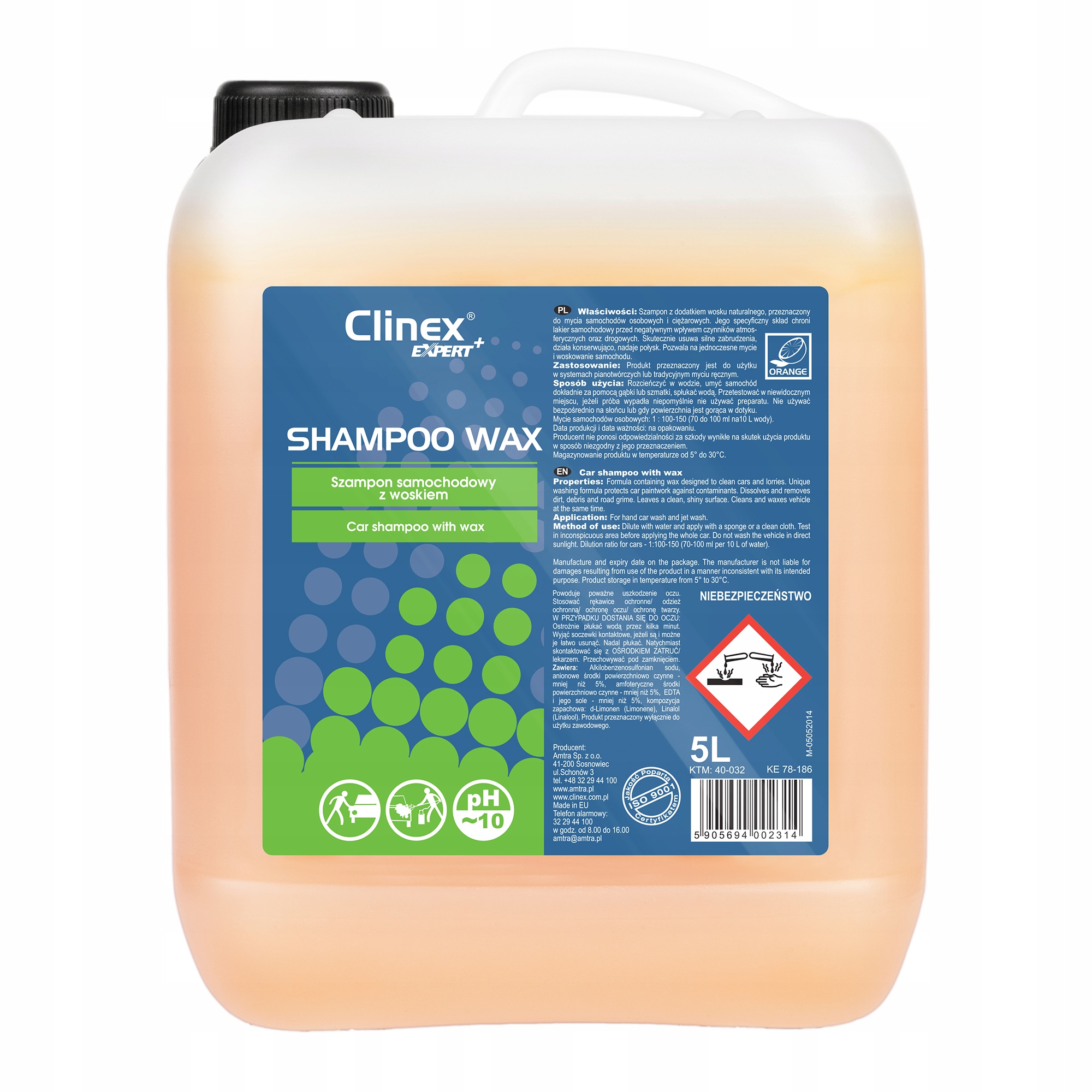 CLINEX SHAMPOO WAX SZAMPON Z WOSKIEM MYCIE AUTA 5L 5905694002314 za 51 ...