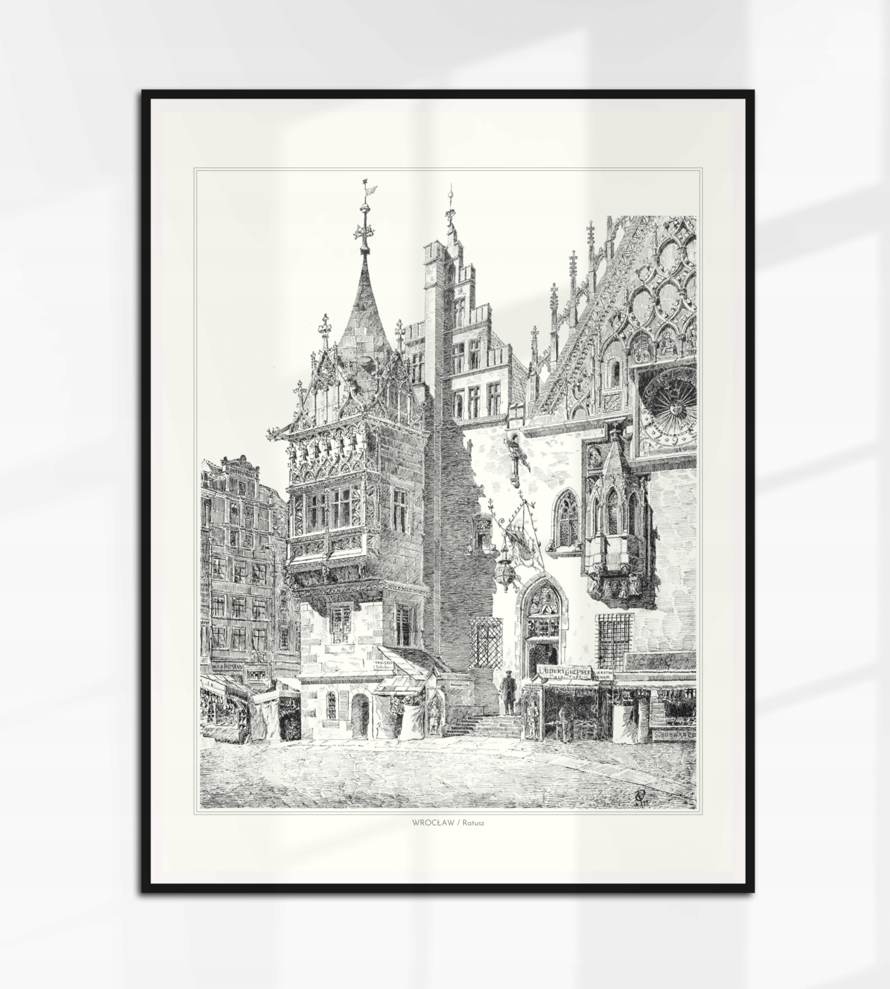 WROCŁAW Ratusz Rynek REPRODUKCJA stara grafika na ścianę 30x21 A4 ...