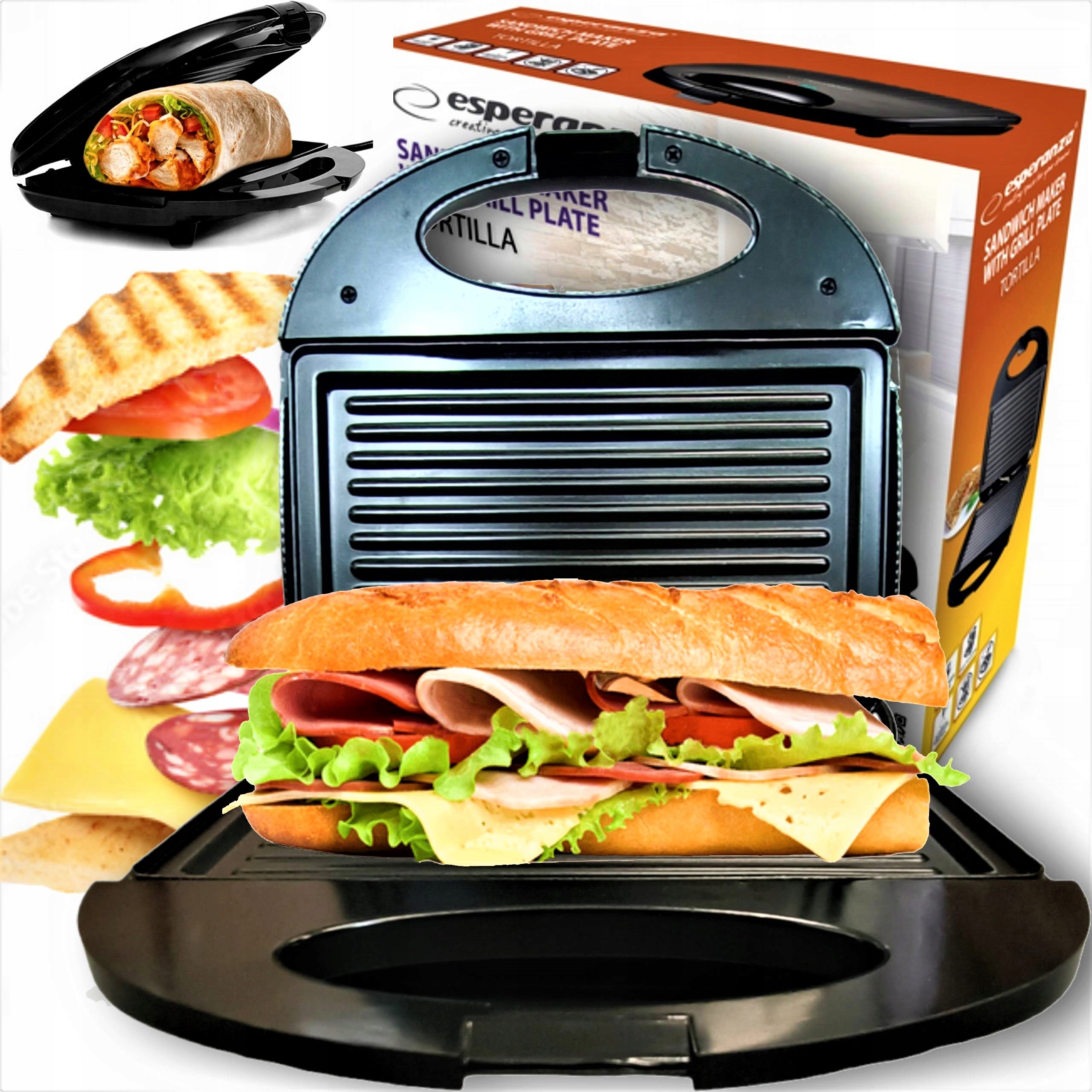 Opiekacz do kanapek Esperanza TORTILLA EKT009 czarny - Sklep, Opinie ...