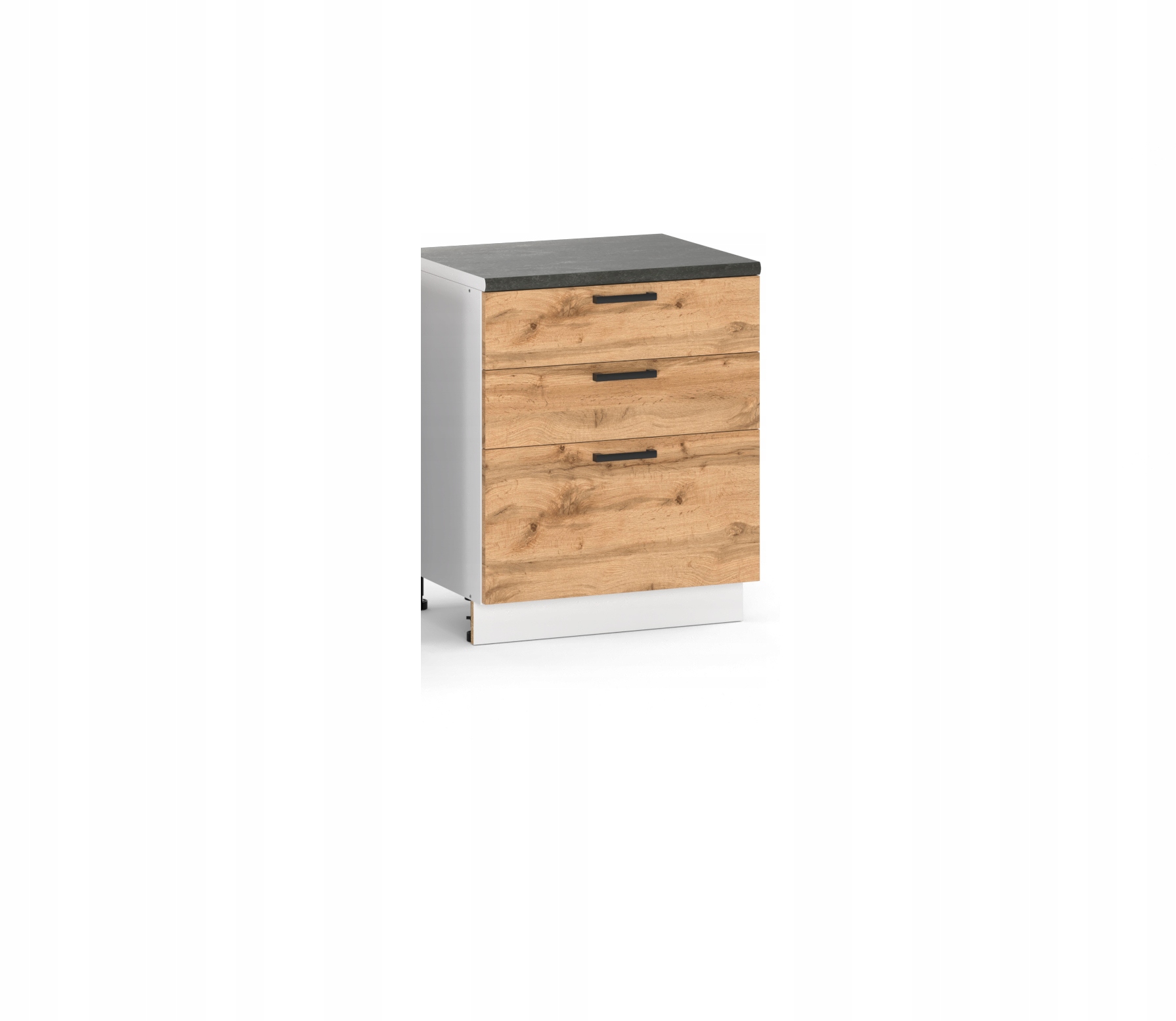 KUCHYNSKÁ SKRINKA STOJACA SPODNÁ 60cm DUB WOTAN 3 ZÁSUVKY - Allegro