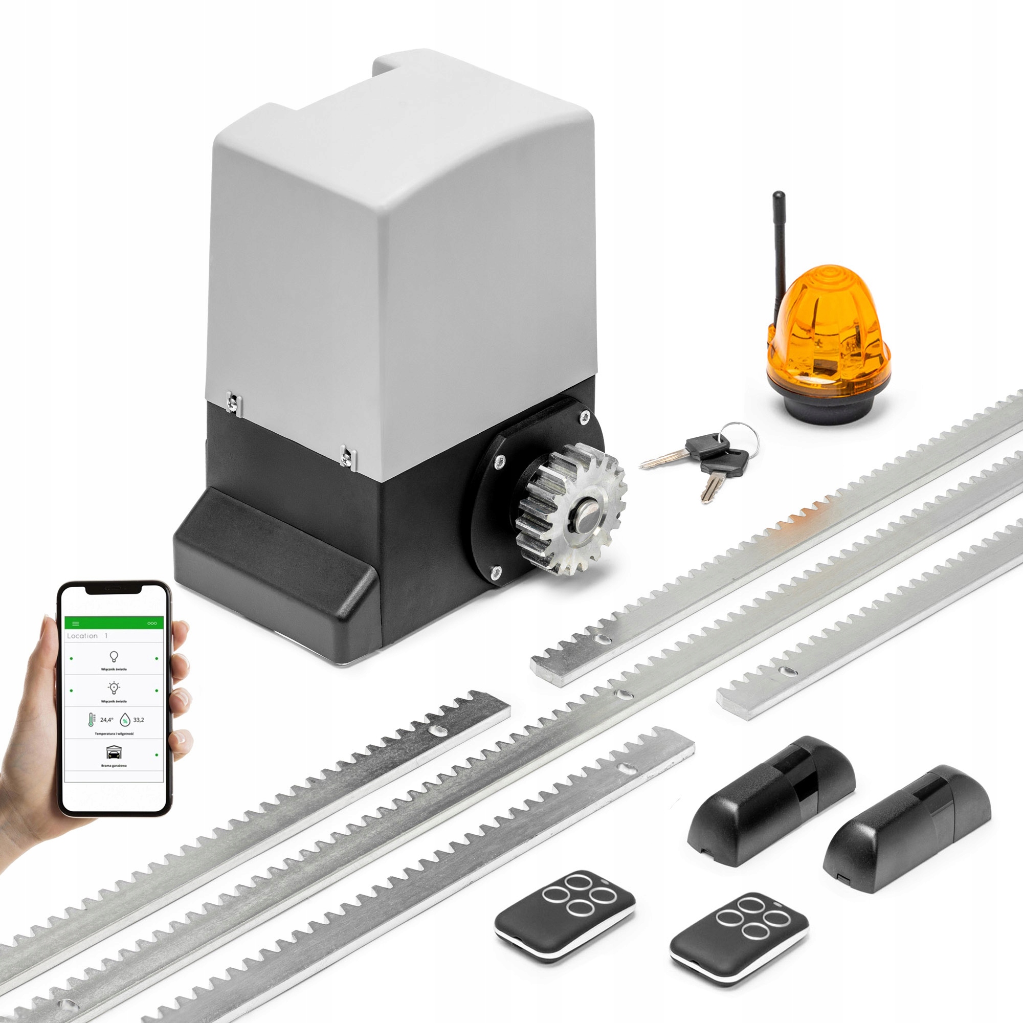 NAPĘD ZESTAW DO BRAMY PRZESUWNEJ AUTOMAT ARM600 6m/600kg 2 PILOTY ...