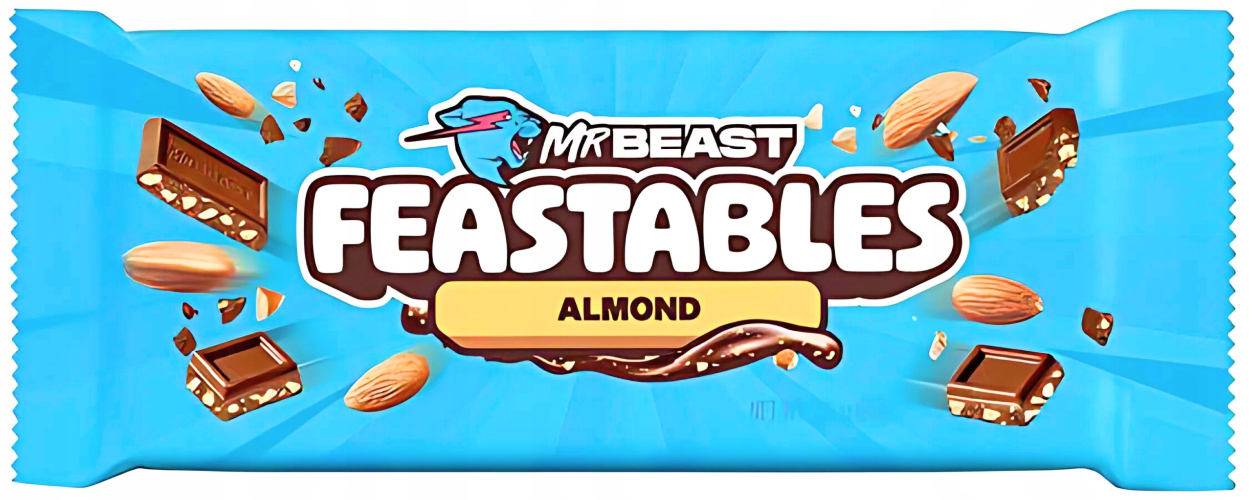 MrBeast Feastables Czekolada mleczna Migdał USA 60g 17244804687 - Allegro.pl