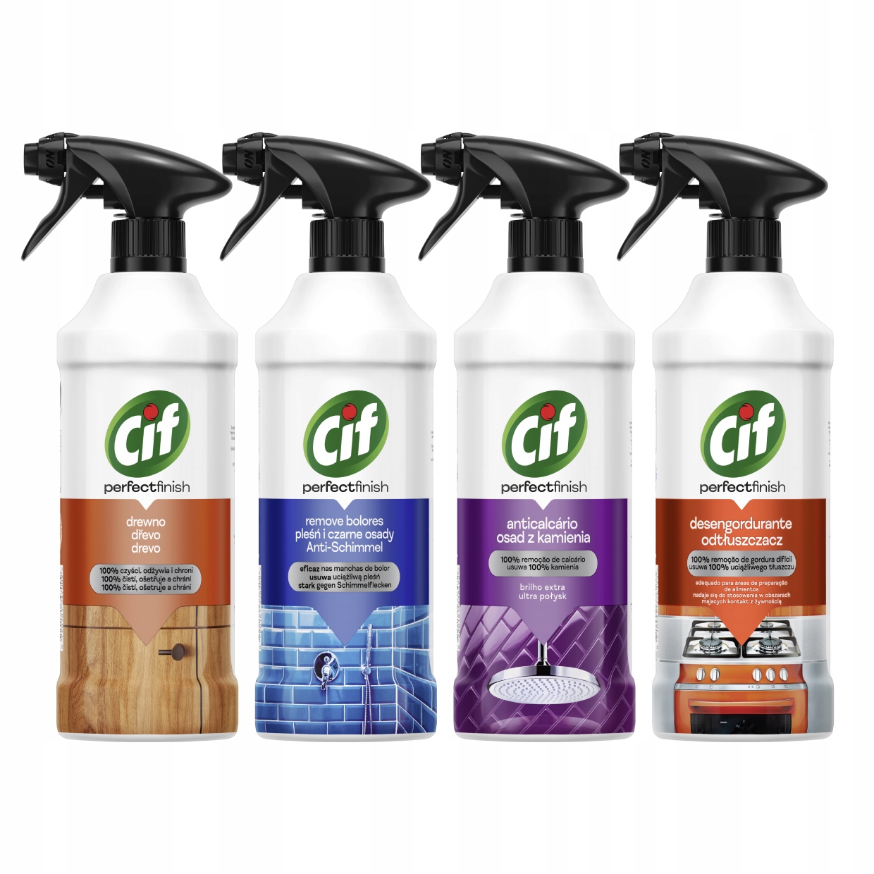 Cif Perfect Finish Zestaw Spray MIX 4x435ml 14034159201 - Allegro.pl