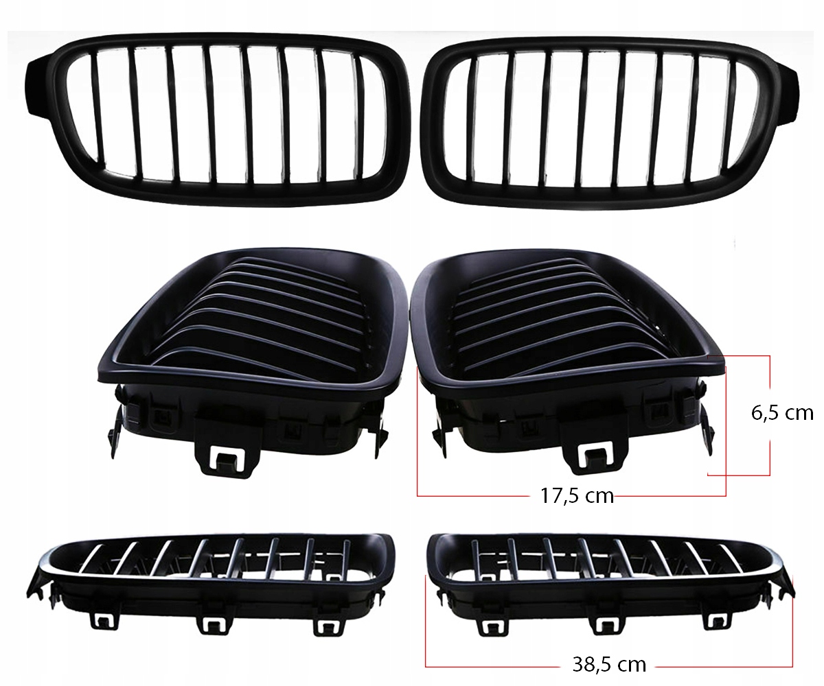 015MB NERKI W GRILL ATRAPY CZARNY MATT dla BMW F30 F31 F35 2011-2017 NA ...