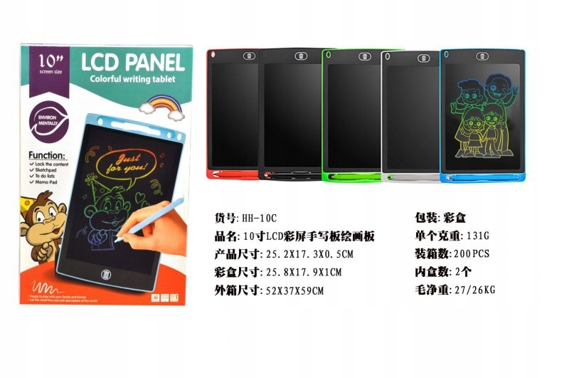 Tablet 10' do rysowania niebieski Rysik Ekran LCD Kolorowe rysunki ...