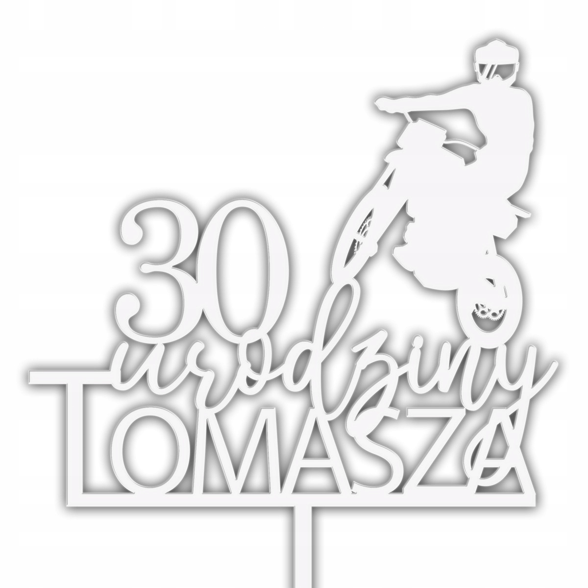 TOPPER MOTOR CROSS NAPIS NA TORT DEKORACJA BIAŁY • Cena, Opinie ...