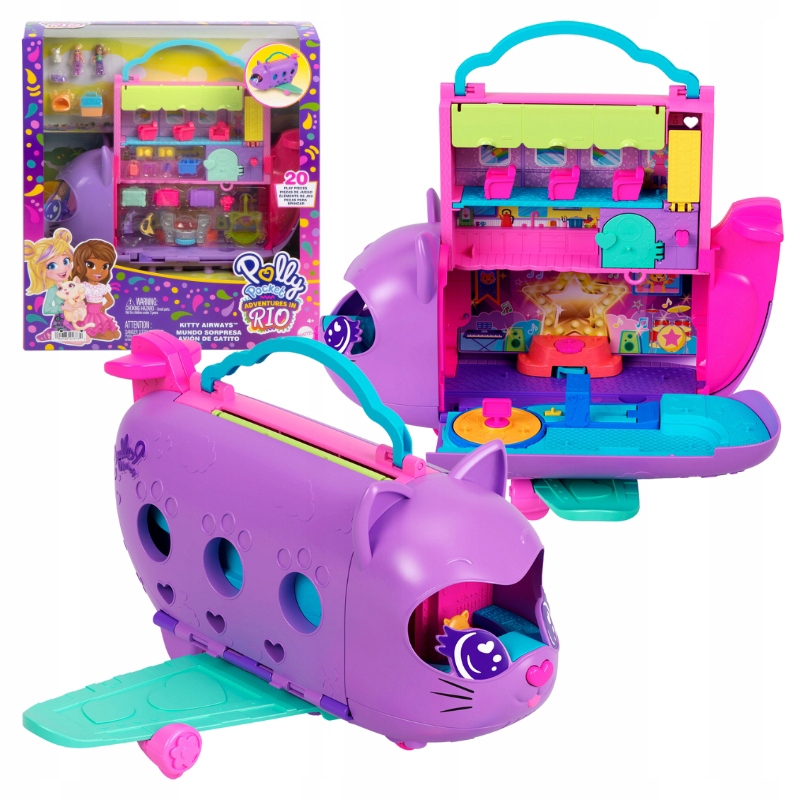 POLLY POCKET KOCI SAMOLOT ZESTAW Z 2 LALECZKAMI KOTOLOT KOTEK AKCESORIA (194735217779) • Cena ...