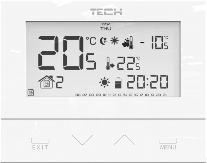 Tech ST-292 V3 biały sterownik regulator termostat przewodowy szkło (5902479660257) • Cena ...