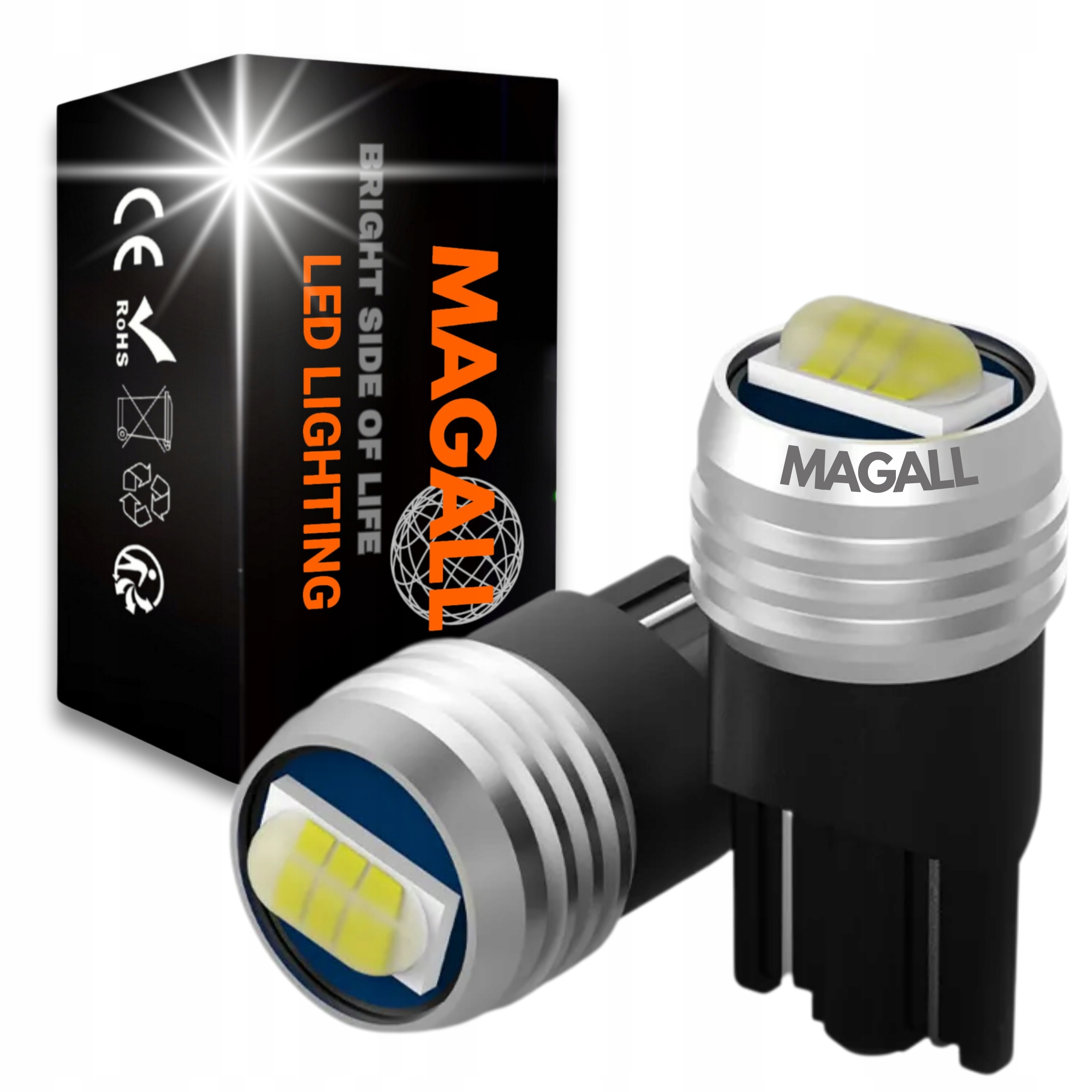 ŻARÓWKI W5W LED T10 BIAŁE MOCNE MAGALL LONGLIFE 6500K 400LM 12V ...