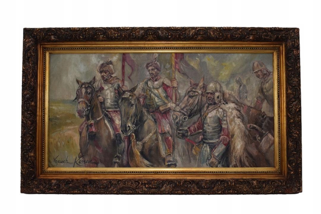 Wojciech Kossak - Husaria POLSKA - Chorągiew - Polski Stary Obraz ...