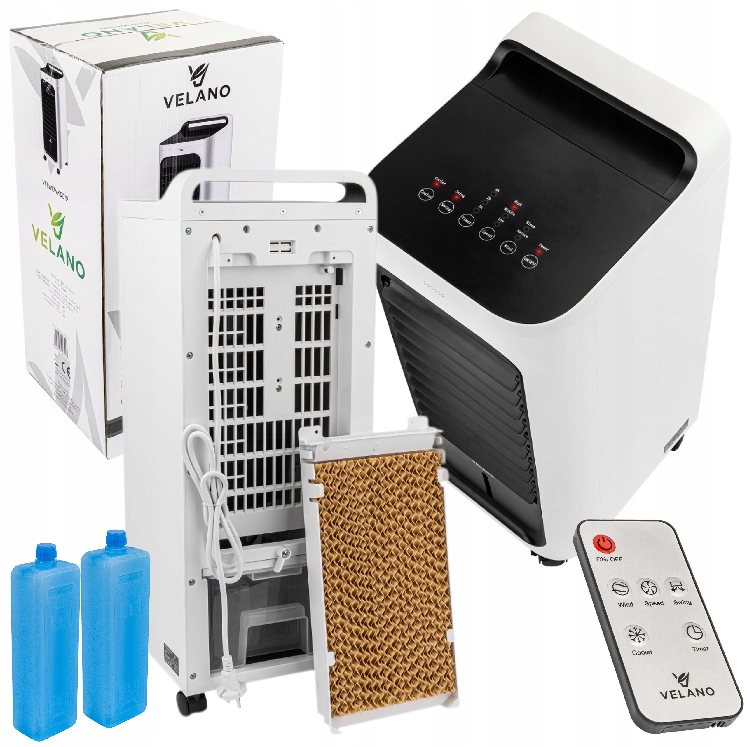 PRZENOŚNY MINI KLIMATYZATOR WODNY WENTYLATOR PODŁOGOWY OSCYLACJA ...