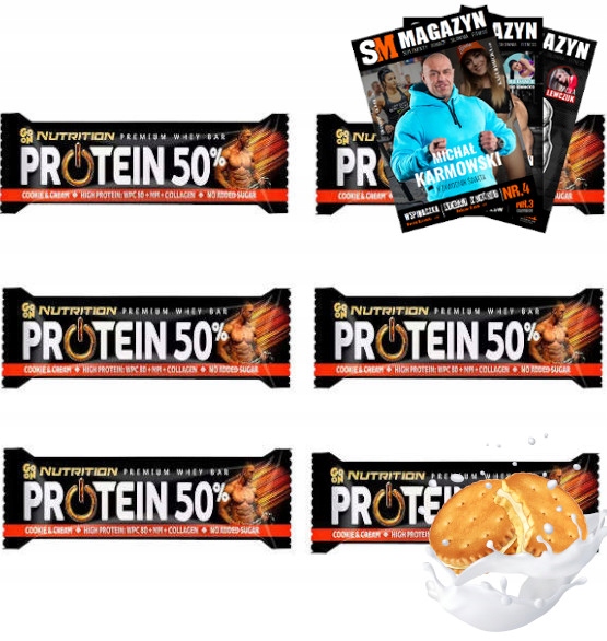 GO ON Baton Protein 50% Cookies&Cream 40g (5900617044112) • Cena ...