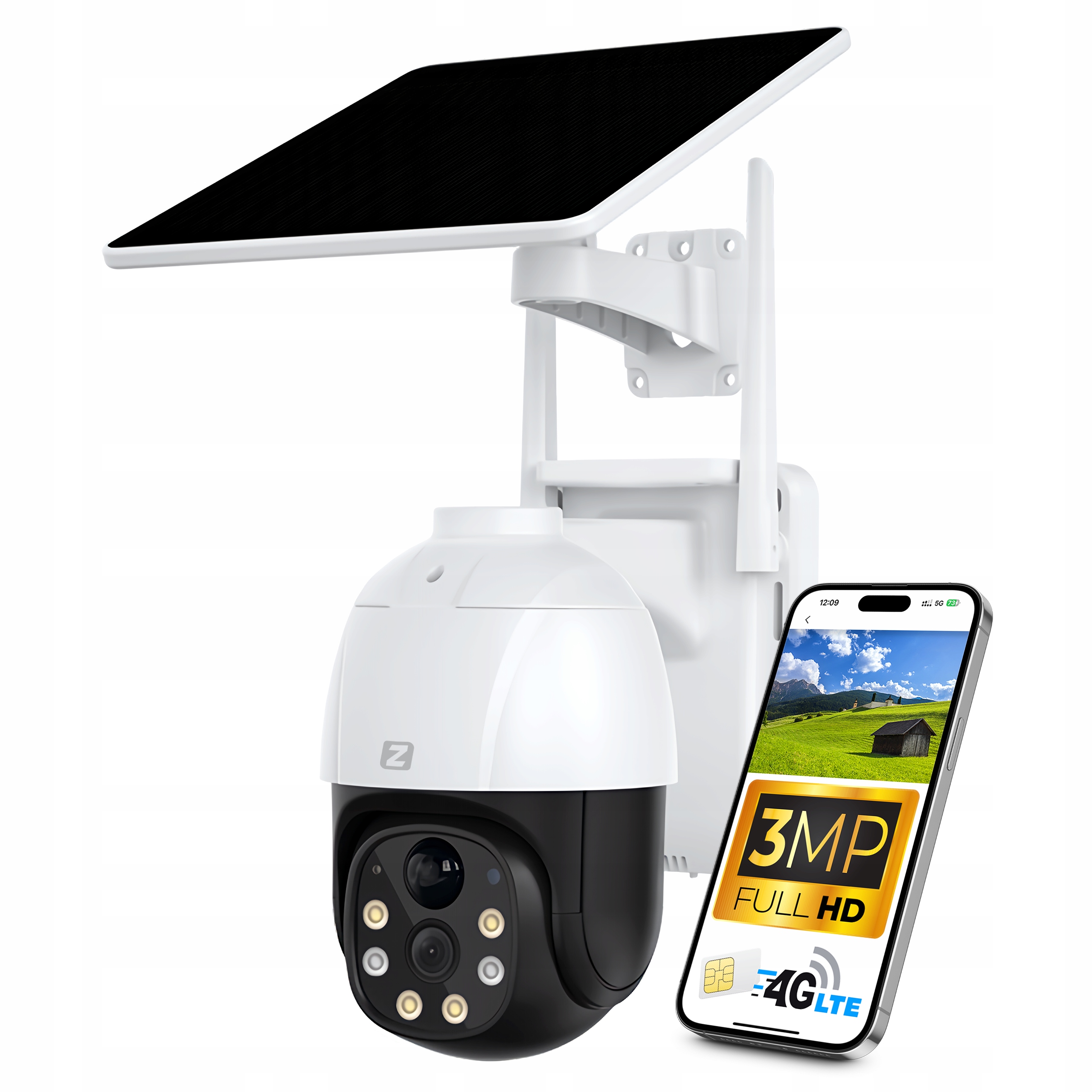 VENKOVNÍ SOLÁRNÍ IP KAMERA NA SIM KARTU 4G LTE GSM 3MPx za 1578 Kč ...
