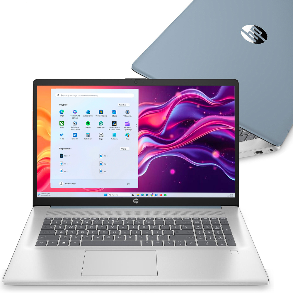 LIMITOWANY LAPTOP HP 17 QUAD CORE 4GB DDR4 SSD HD+ BLK HDMI FP W11 ...