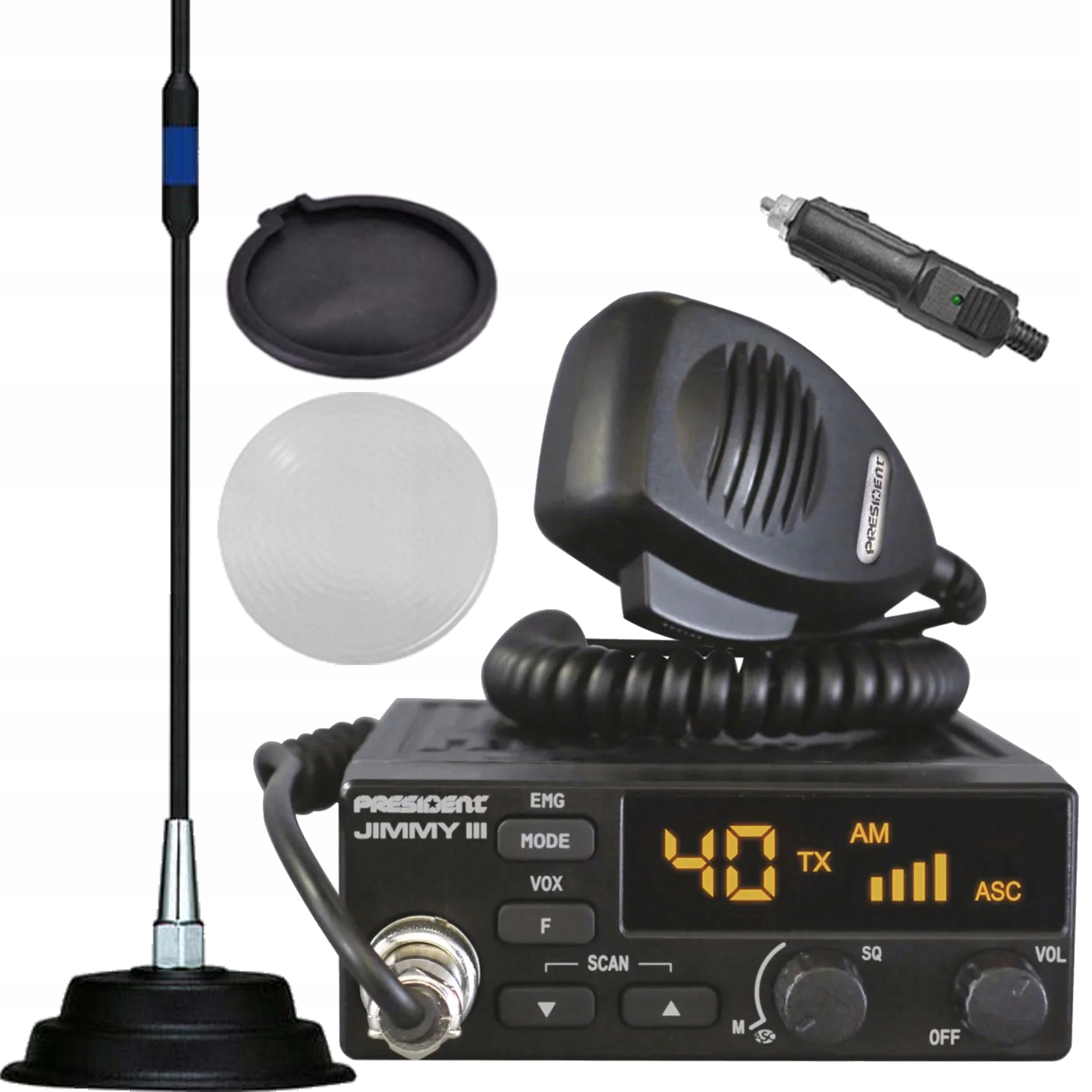 CB RADIO PRESIDENT JIMMY 3 III + Antena magnes - Sklep, Opinie, Cena w ...