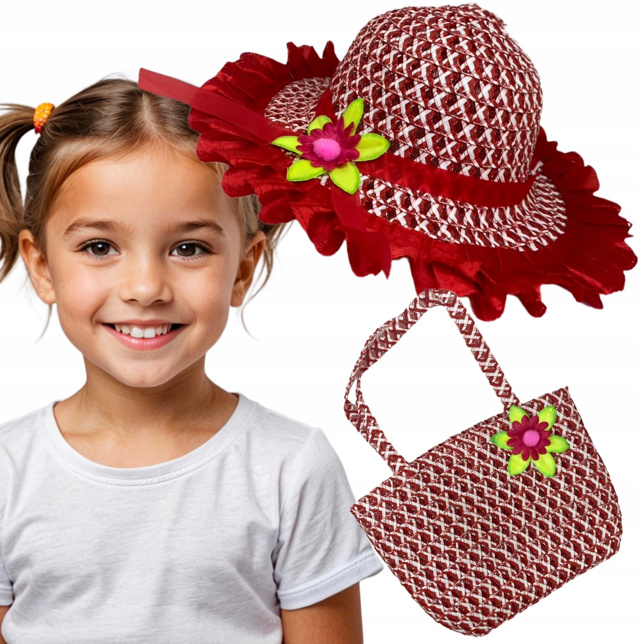 GYEREK SAPKA NYÁRI STRAND SAPKA NYÁRI SZÍVÓSZÁLAS KÉZITÁSKA SZETT za ...