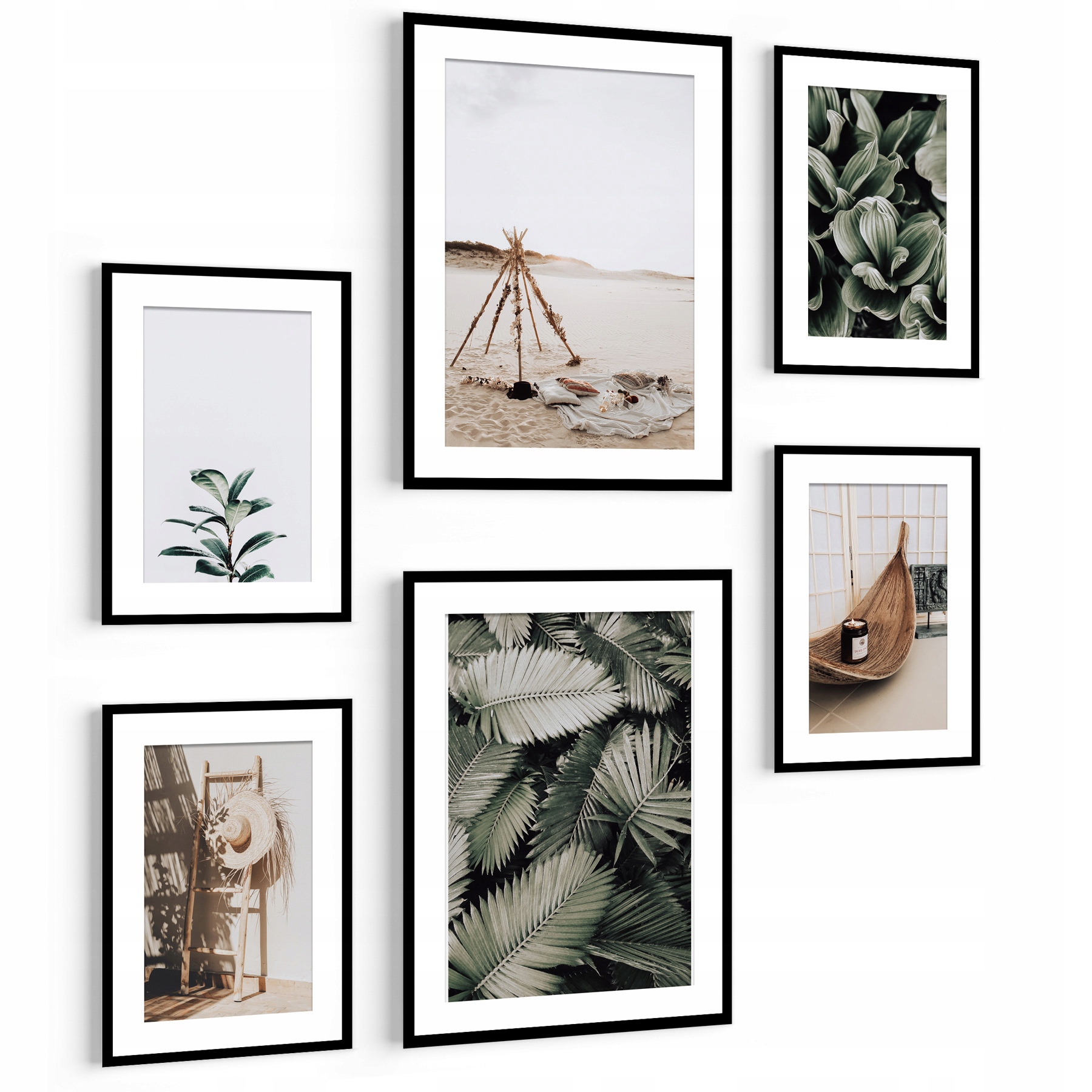 ZESTAW Obrazów 6szt w ramie Boho styl do salonu • Cena, Opinie • Obrazy ...