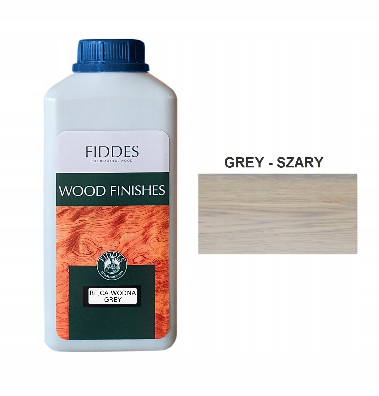 FIDDES Bejca wodna do barwienia drewna mebli GREY szara 1L • 99.00PLN ...