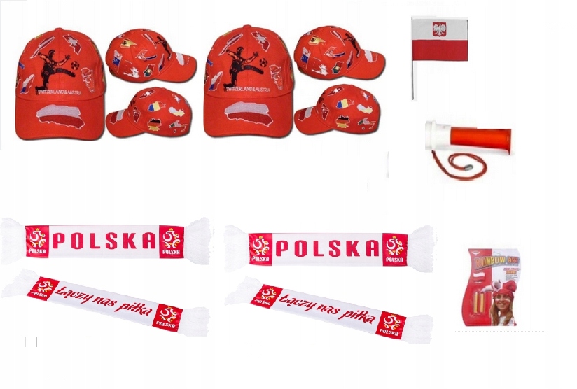 Polska Zestaw kibica Reprezentacji Polski 7elem - 14249636083 - Allegro