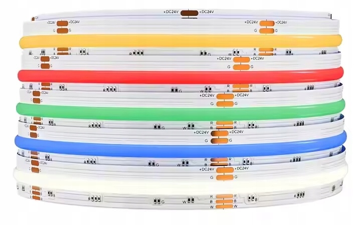 Taśma LED COB RGBW 24V NEON RGB + BIAŁY CIEPŁY 3920 DIOD ROLKA 5M ...