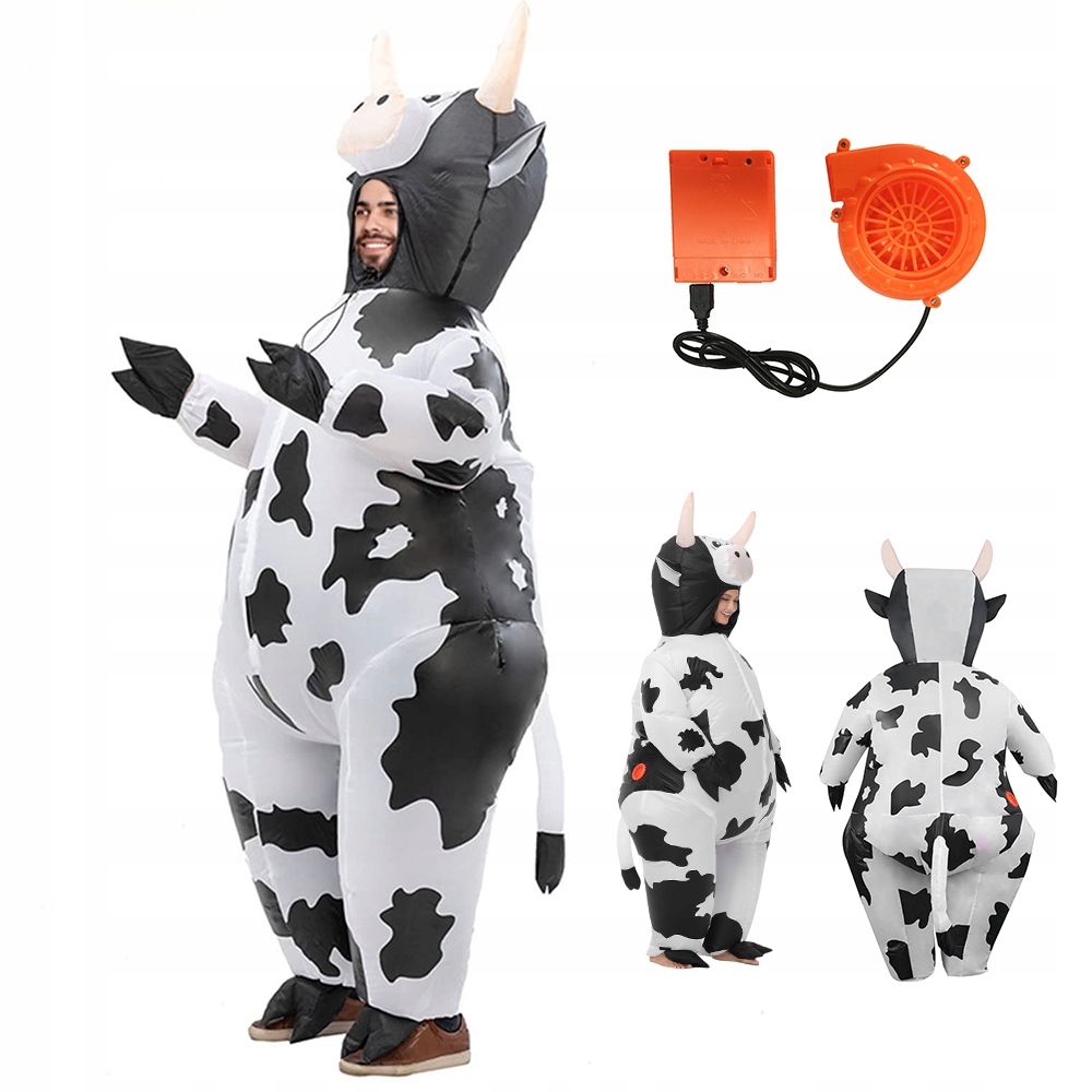 NADMUCHIWANY KOSTIUM KROWY Z POMPKĄ HALLOWEEN PRZEBRANIE COSPLAY ...
