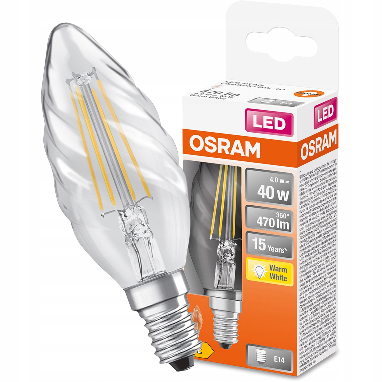 Żarówka LED SZYSZKA E14 4W 2700K Filament OSRAM (4058075434202) • Cena, Opinie • Źródła światła ...