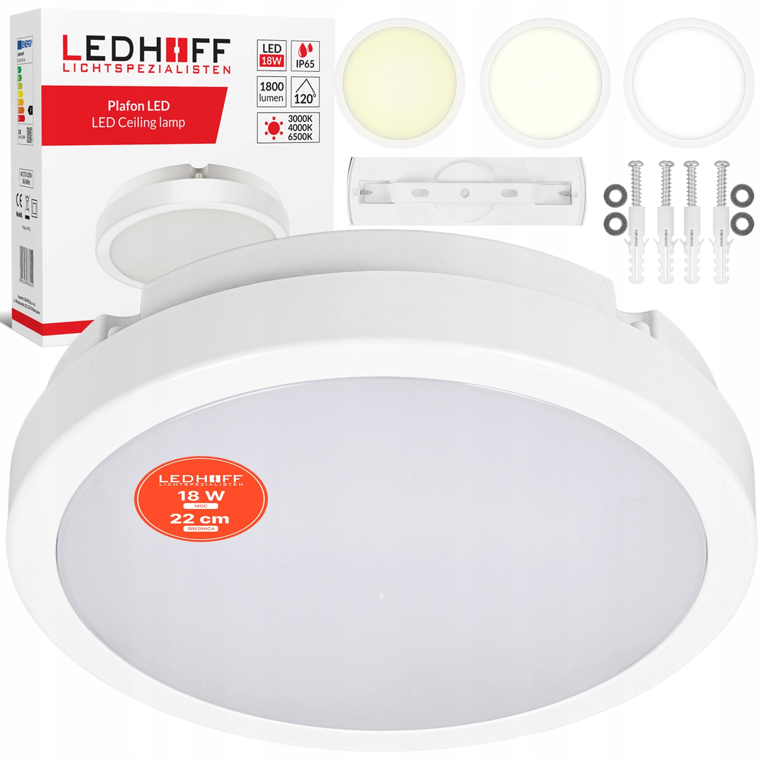 Stropné svietidlo Stropné Svietidlo LED na omietku panel 3 farby svetla ...