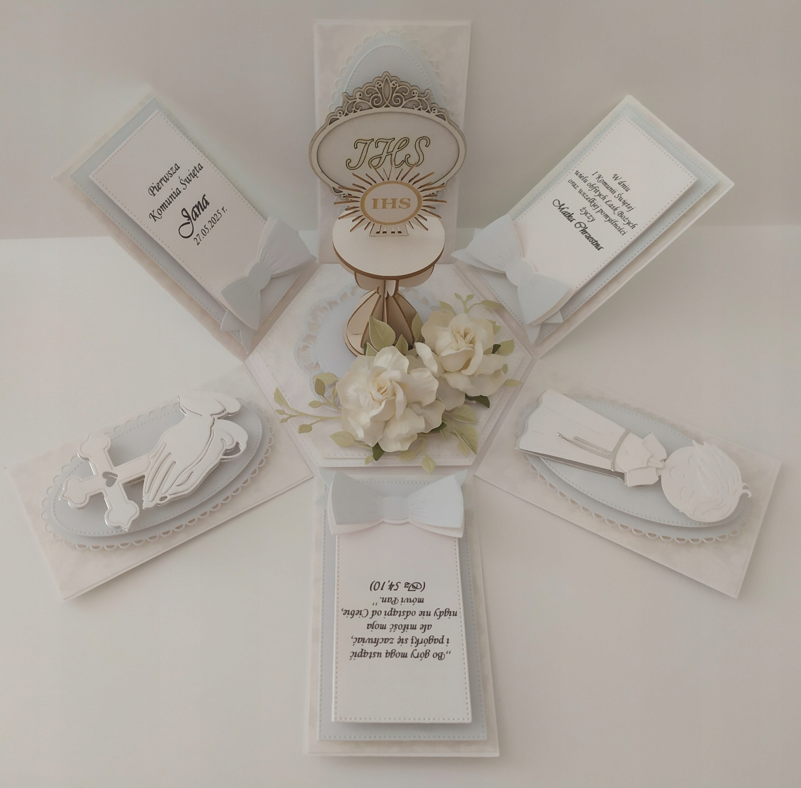 Exploding box komunijny kartka pudełko prezent pamiątka Komunia Święta • Cena, Opinie • Kartki ...
