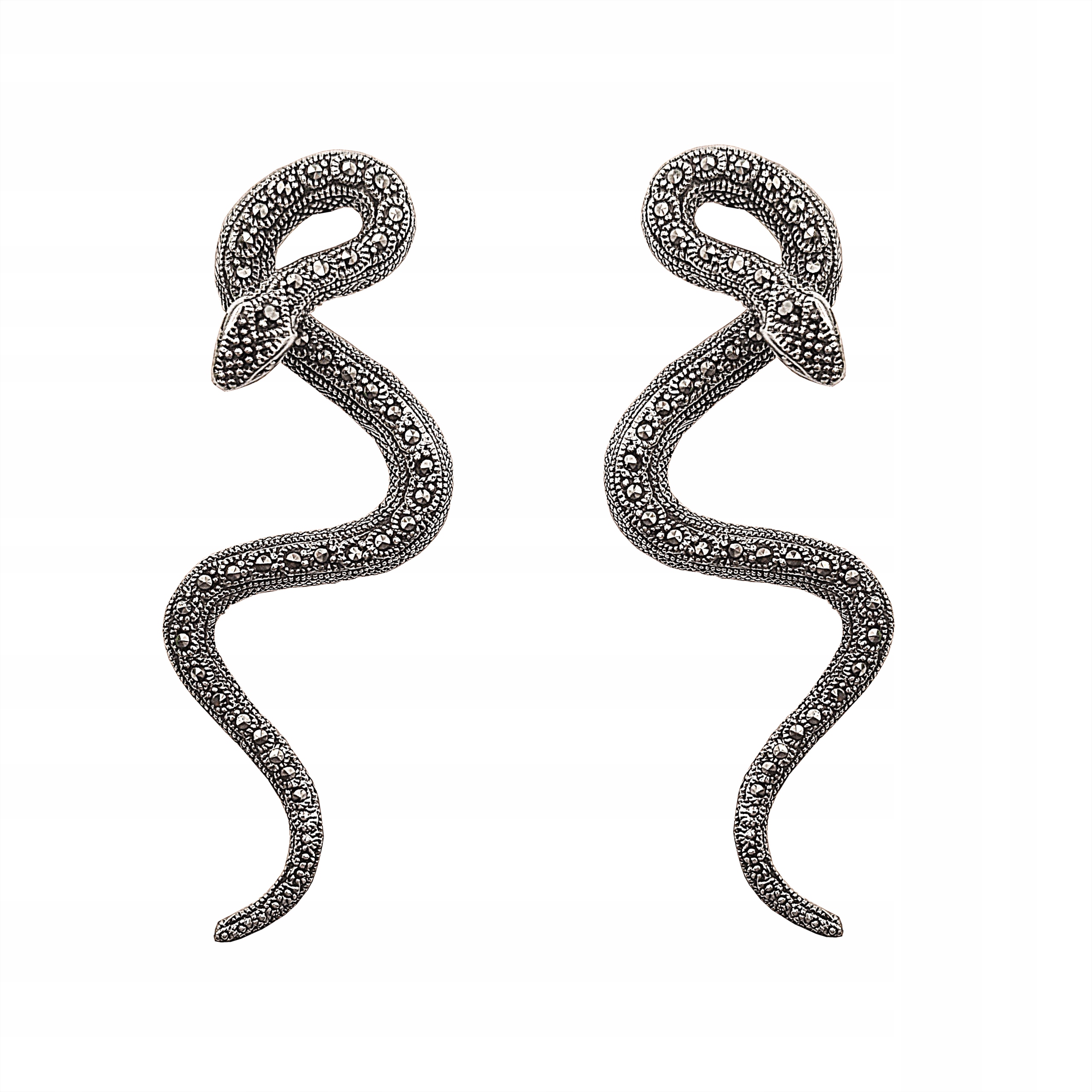 Kolczyki damskie Kalmex Żmije 4,3 cm srebrne • Cena, Opinie • Kolczyki ...