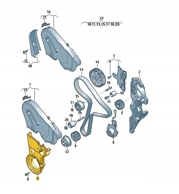 КРИШКА РЕМЕНЯ ГРМ VW AUDI 04L109147D купити на Avtoex з Польщі в ...