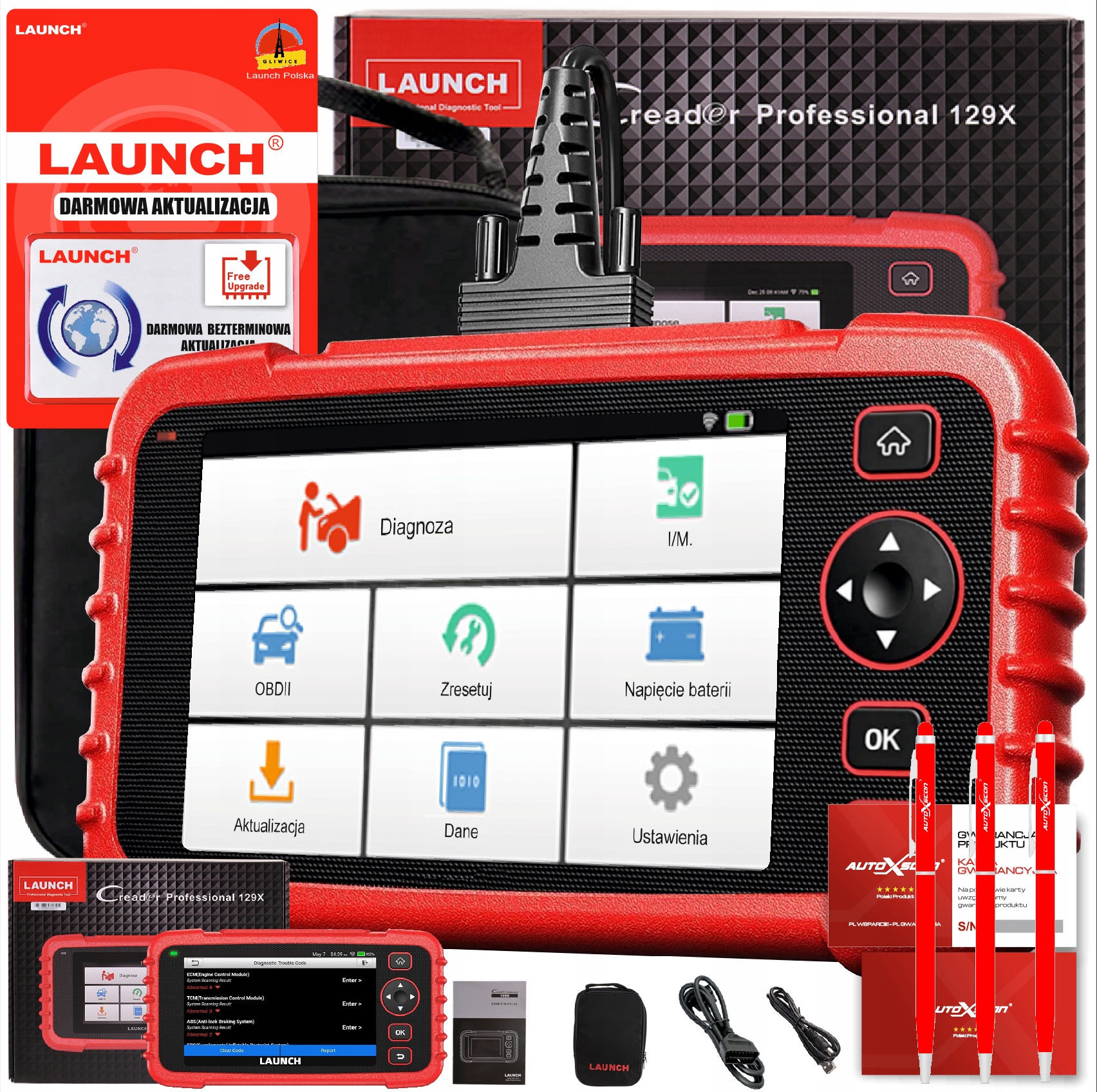 TESTER DIAGNOSTYCZNY LAUNCH PRO129X PLUS + FULL WSZYTSKIE SYSTEMY PL 23 ...