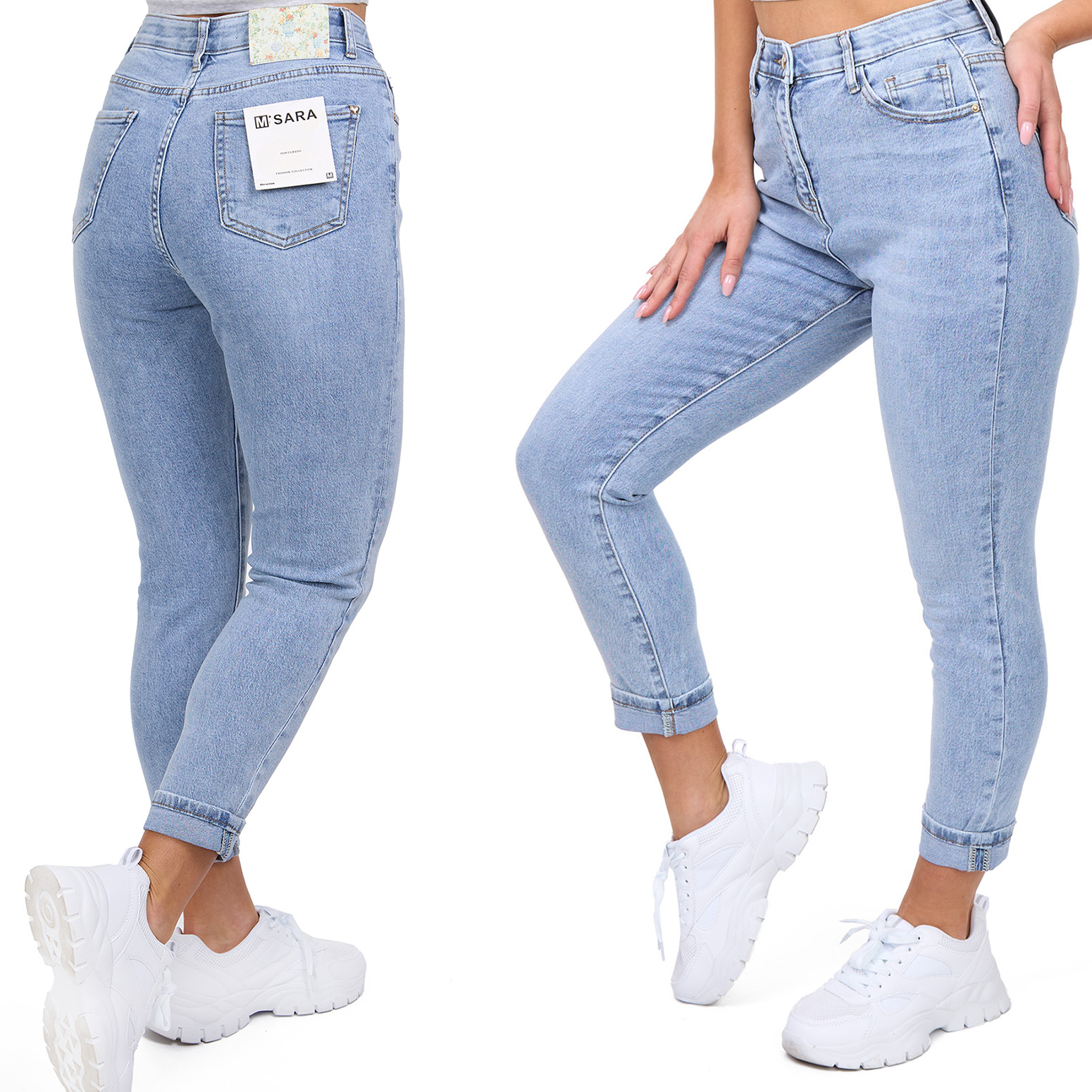 120 _SPODNIE DAMSKIE M.SARA jeans Blue _S/36 • Cena, Opinie • Jeansy ...