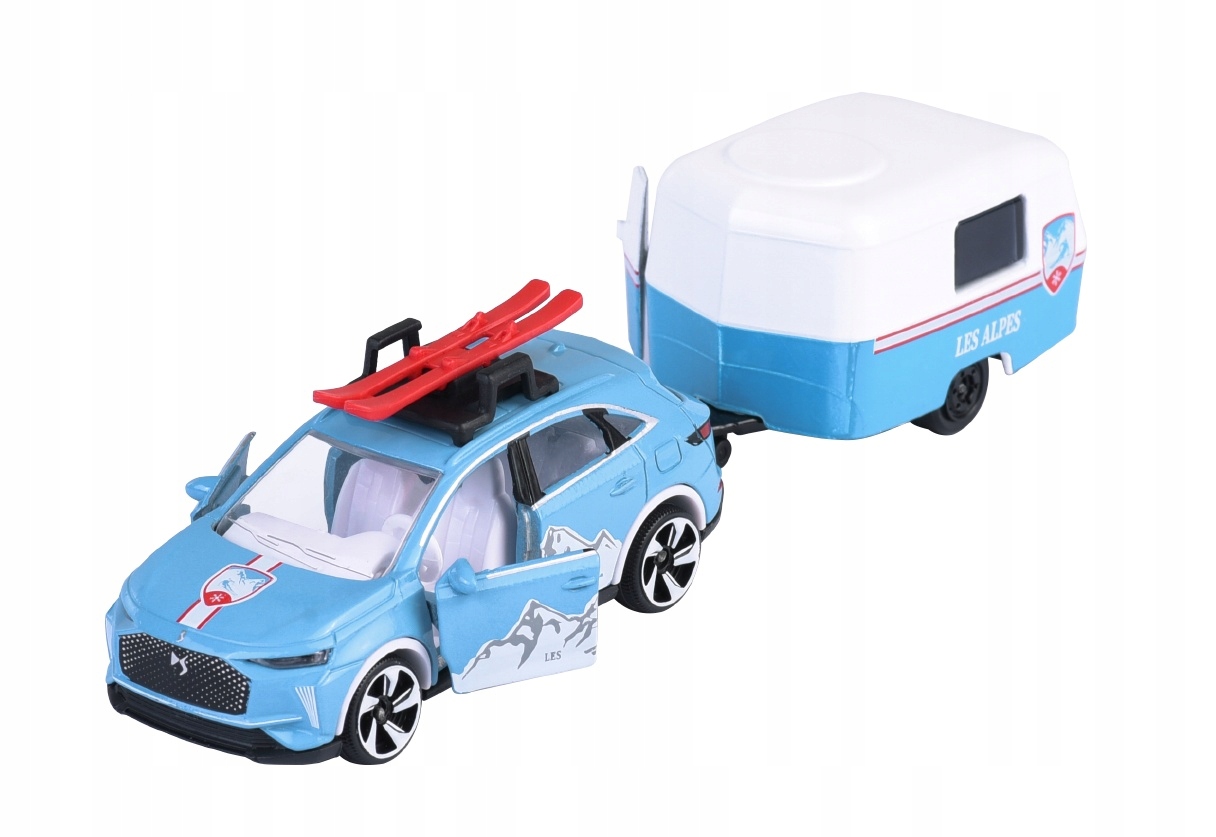 MAJORETTE FRENCH TOUCH CITROEN DS7 + PRZYCZEPA 1:64 NOWY METALOWY MODEL ...