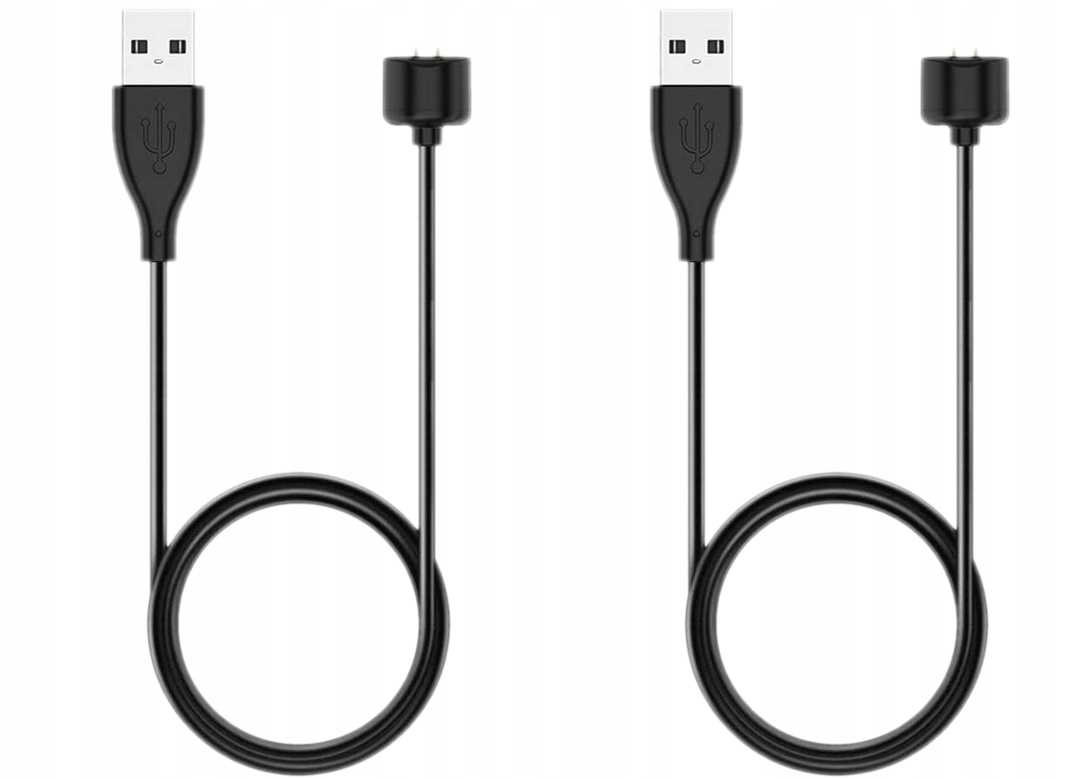 SADA 2X USB KÁBEL NABÍJAČKA PRE PÁSKU XIAOMI MI BAND 5 6 7 MAGNET 100CM za 4.68EUR - Allegro
