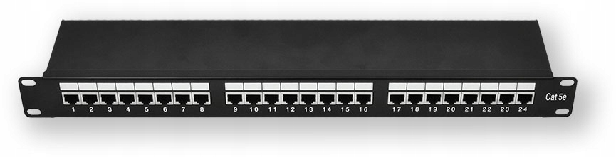 PP-130 24P/C5E/S - 19" patch panel 1U, 24 portů C5E stíněný - Allegro
