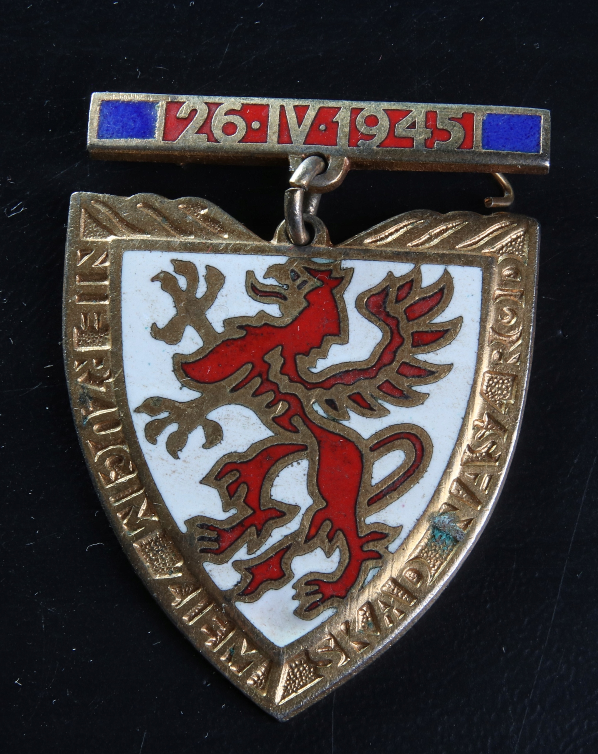 ANK PRL ODZNAK Gryfa Pomoranského 1945 NEZAHODÍME ZEM, ODKIAĽ POCHÁDZA ...