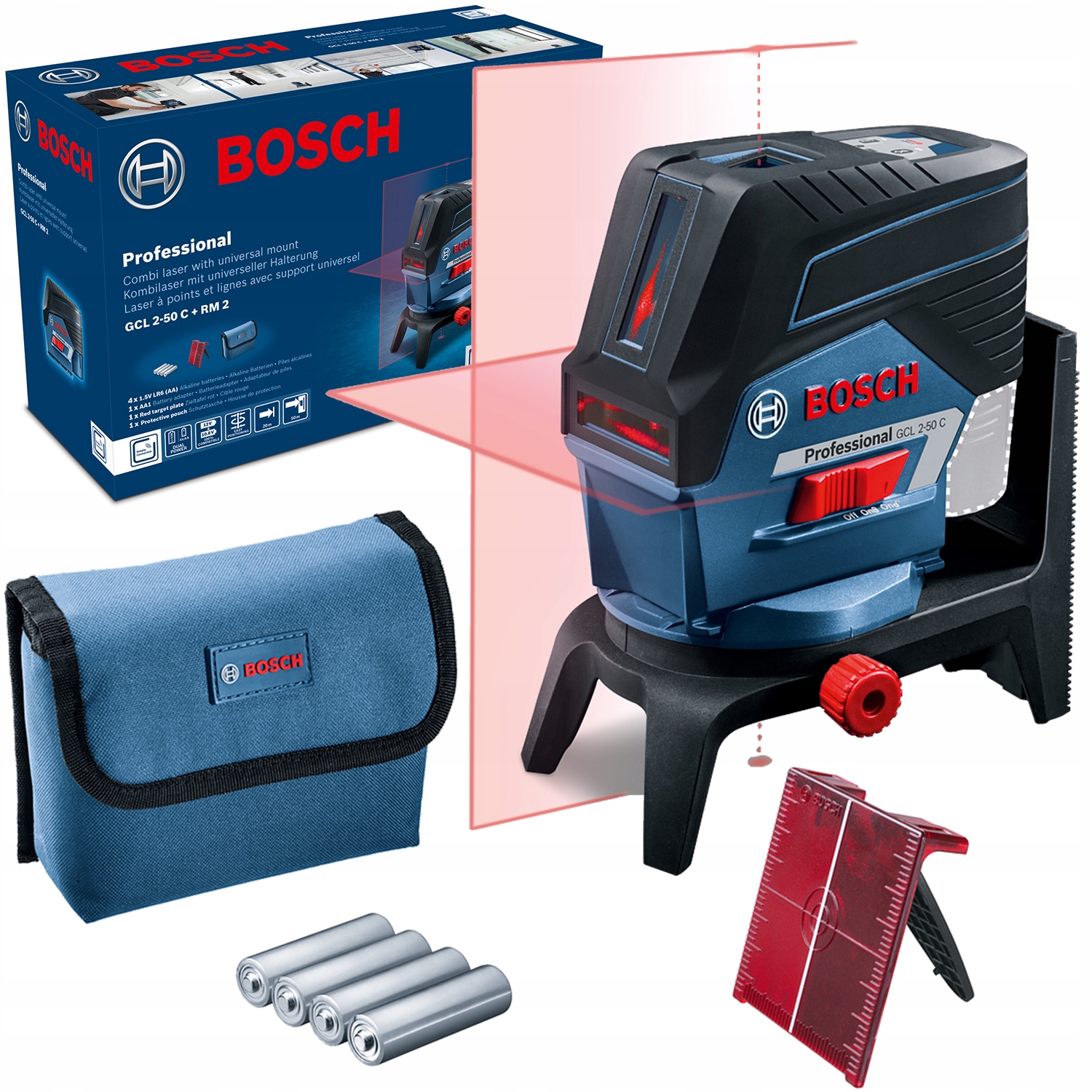 GCL2-50C+RM2 Laser krzyżowo-punktowy Bosch - 0601066G00 (3165140865579) • Cena, Opinie ...