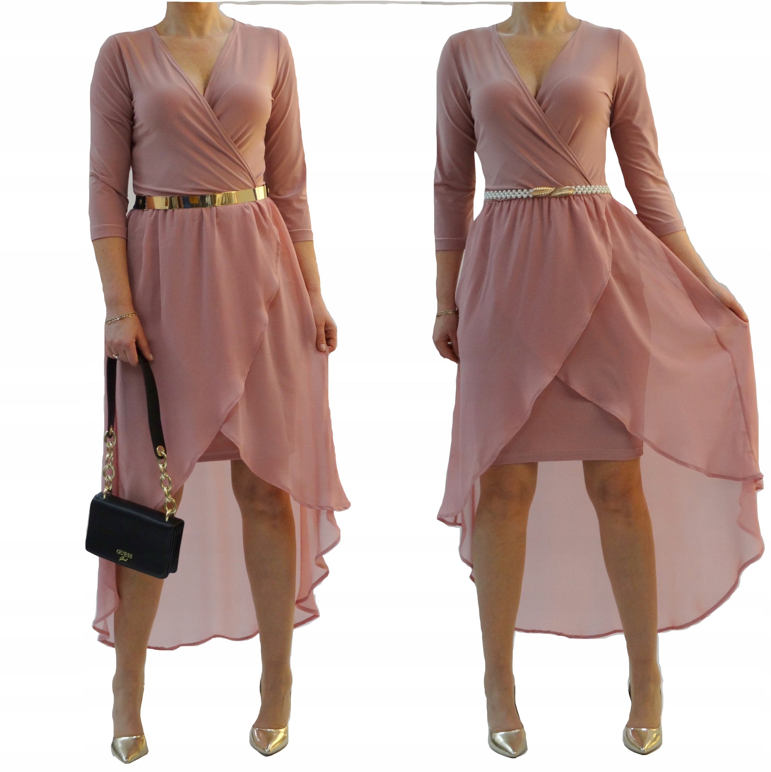 SUKIENKA WESELE KOMUNIA CIEMNY RÓŻ r50 (36-56) • Cena, Opinie ...